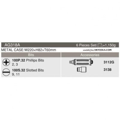 Koken AG112A IMPACT (Attack) DRIVER SET 1/2"Drive with 4 bits | UKtools